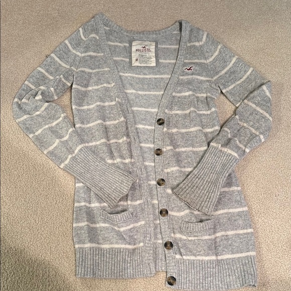 Hollister | Sweaters | Vintage 200s Hollister Gray And White Striped ...